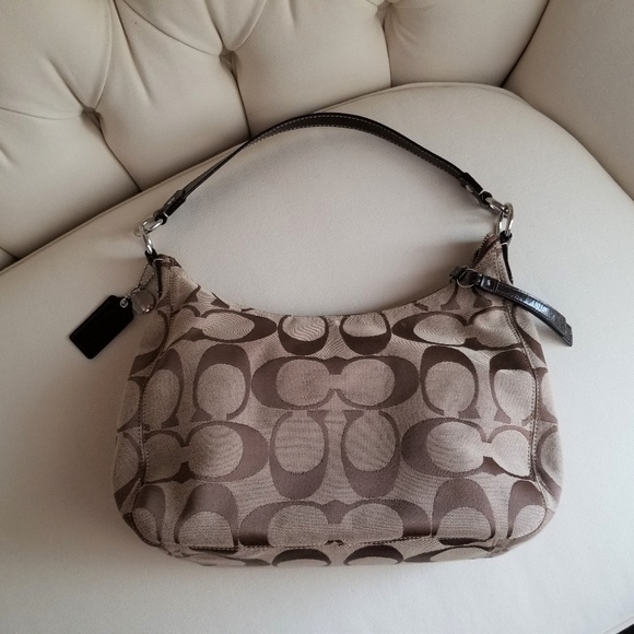 Coach | Bags | Coach Shoulder Purse In Signature Canvas | Poshmark